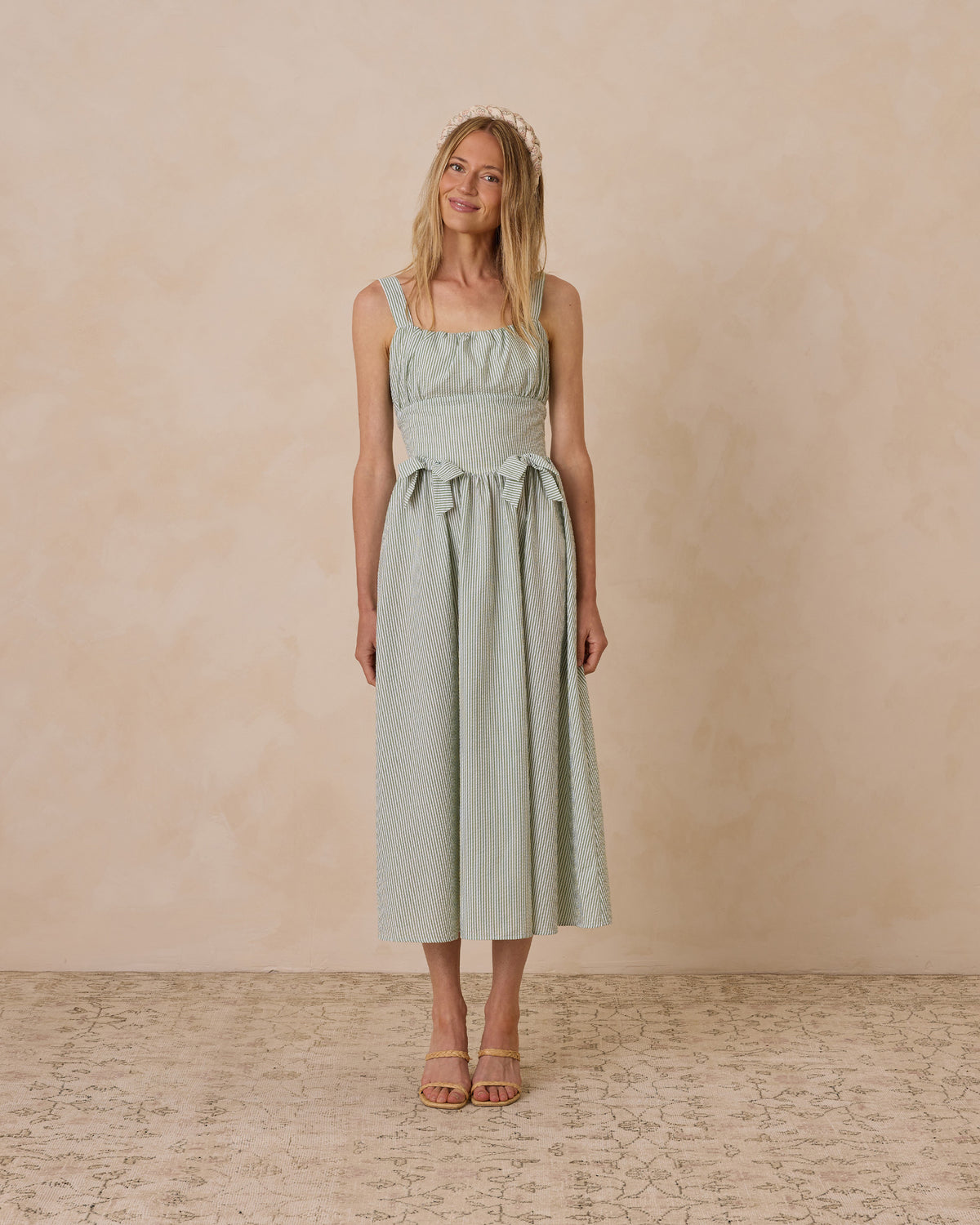 Betsy Dress, Sage Stripe – Skylar & Skyler